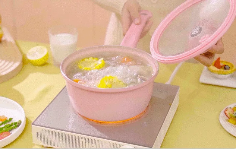 Baby Complementary Food Pot Pink Kitchen Pots And Pans Non Stick ...