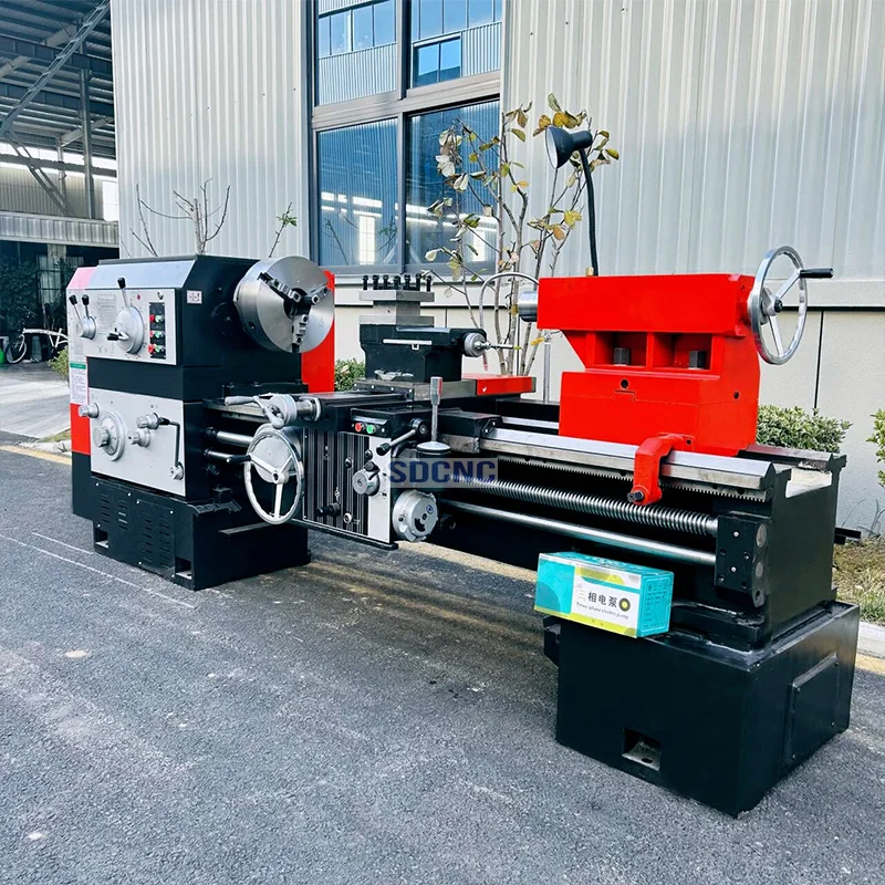 High Quality CW6163 Heavy-Duty Manual Metal Lathe Horizontal Ordinary Lathe with New 220V Motor ...