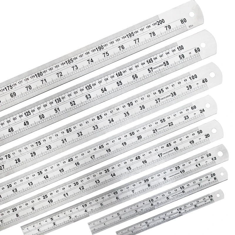 1m Office School Stationery Laser Printing Etched Metal Ruler Scales ...