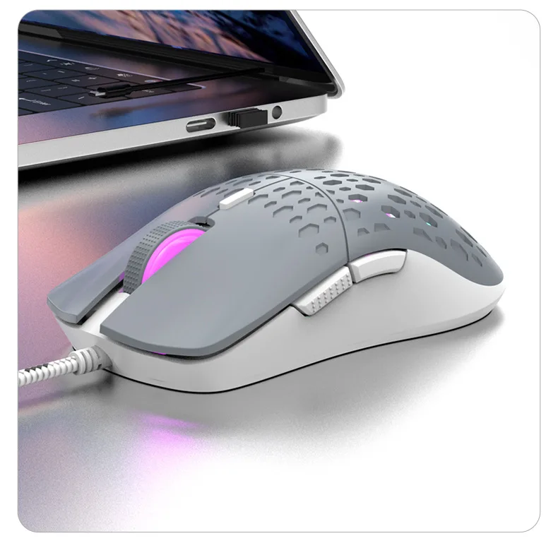 RAIKU G701 Gaming Mouse - Cool Light Cave Style & Ergonomic