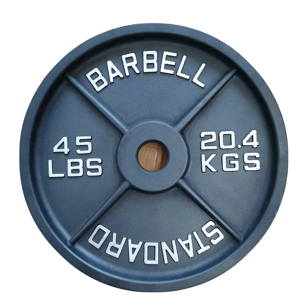 Stahl Free Weight Plate Set Wettbewerb Gewichtheben Standard StoBstangen platte 40kg 45LB Pfund Barbell Gym Gusseisen Hantel scheiben