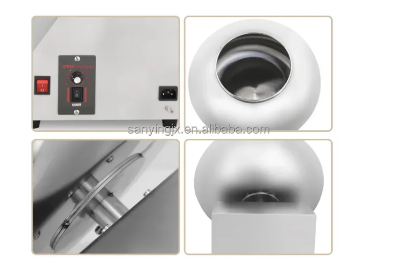 SY-300A Chocolate Almonds Nuts Coating Pan Machine Peanut Sugar Candy ...