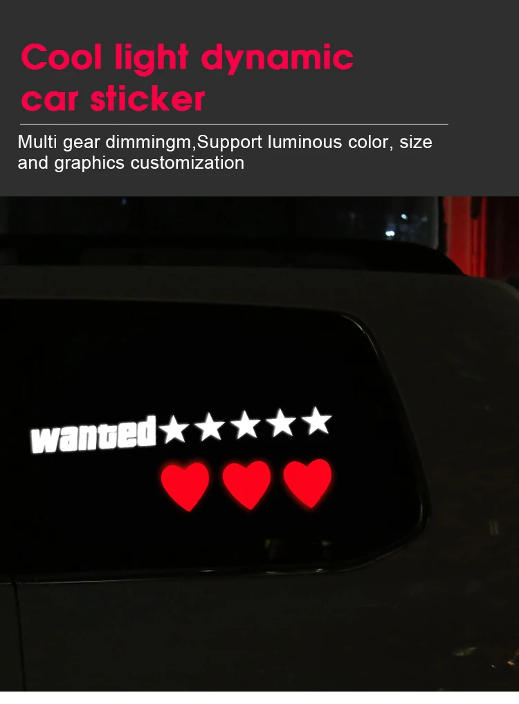 Custom-made Cute Funny Sports Car Luminous Stickers Accessories Jdm Led ...