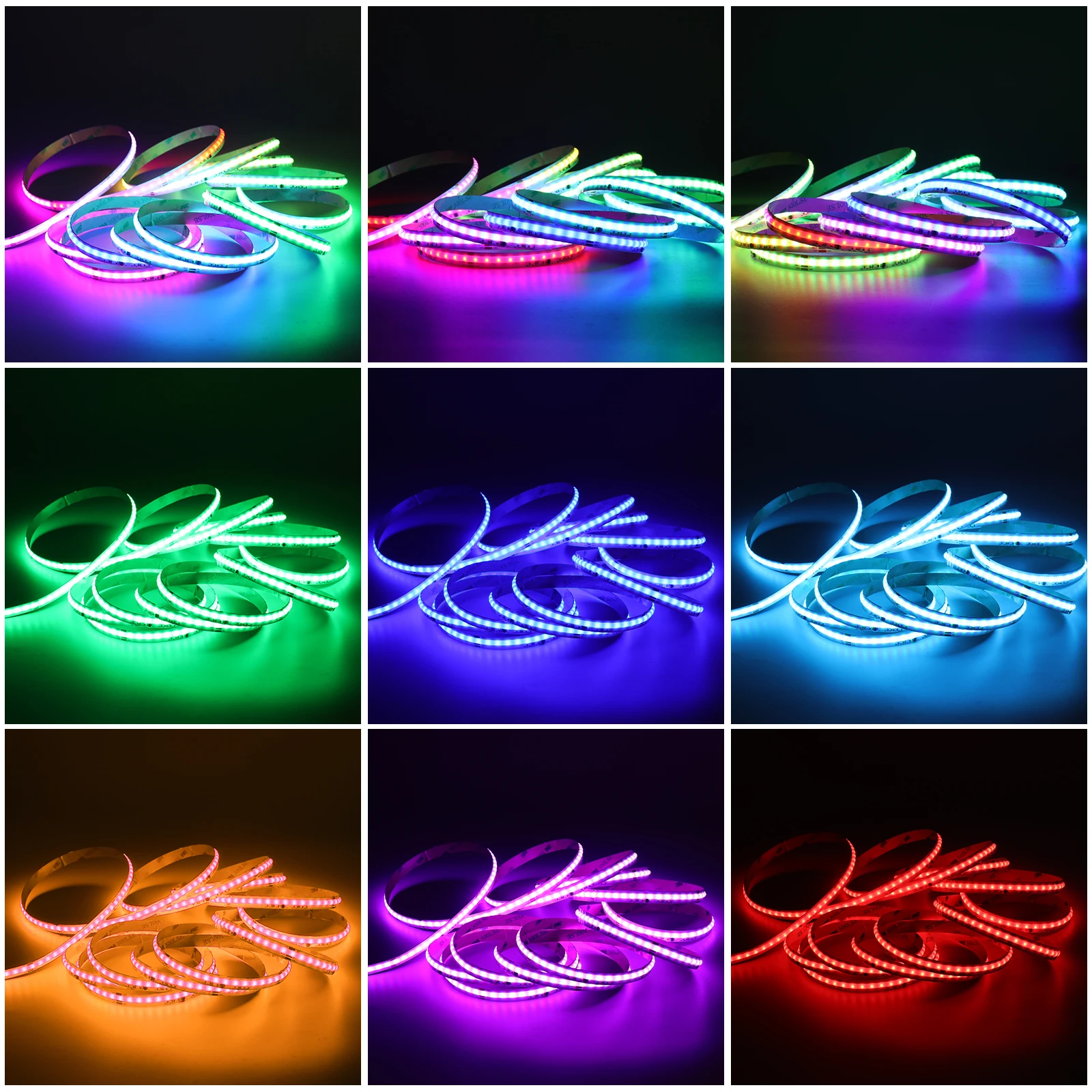 Surmountor Cob Led Strip Light 420 Led/m Rgb Rgbic 12v 24v Flexible ...
