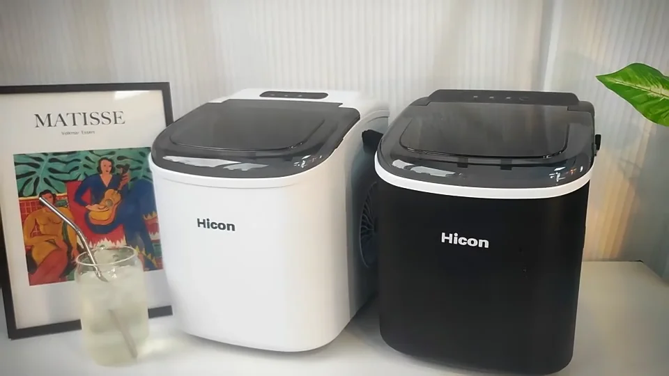 Hicon 15kgs White Ice Maker Machine Auto Cleaning Small Ice Making ...