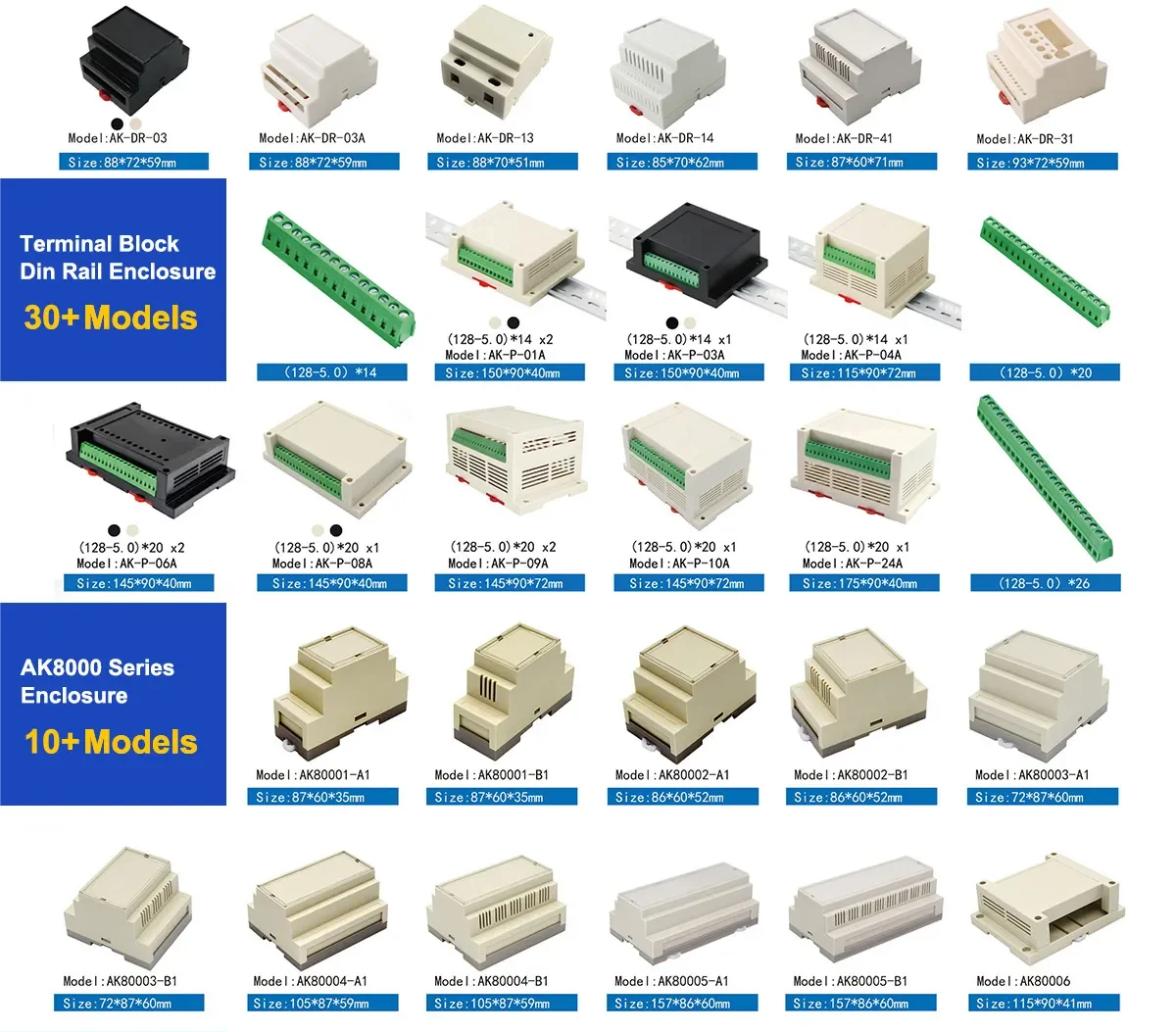 Cutout Holes PCB Box Din Rail Electronic Enclosure PLC