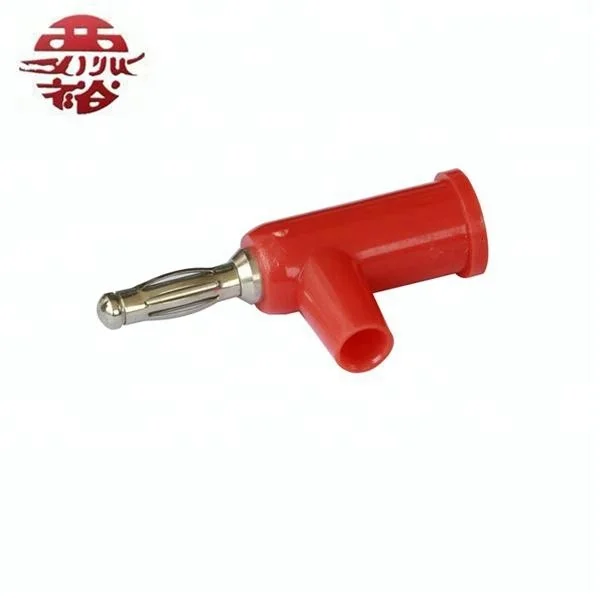 Right angle banana plug Berylium Spring 4mm Gun Type Connector Red and ...
