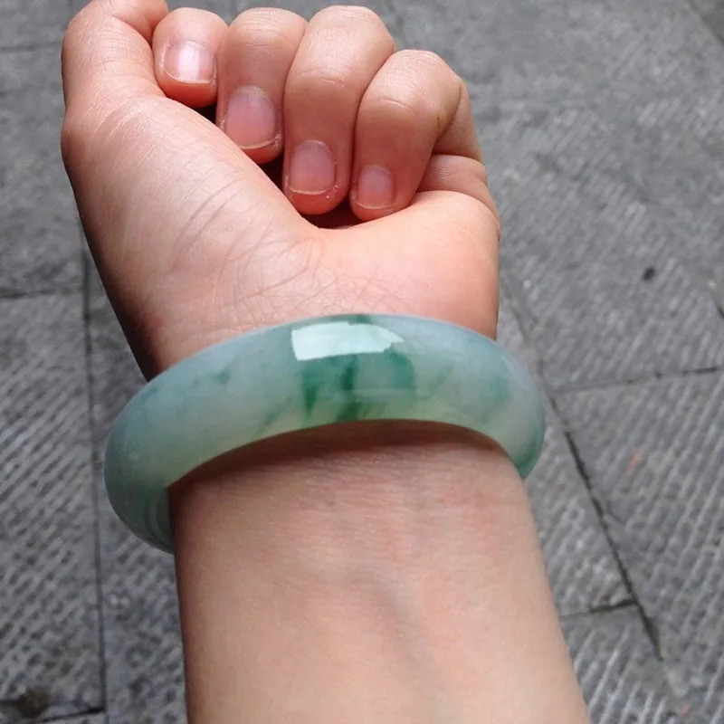 Natural Myanmar Jadeite Bangles - Elegant Ice Jade Bracelets