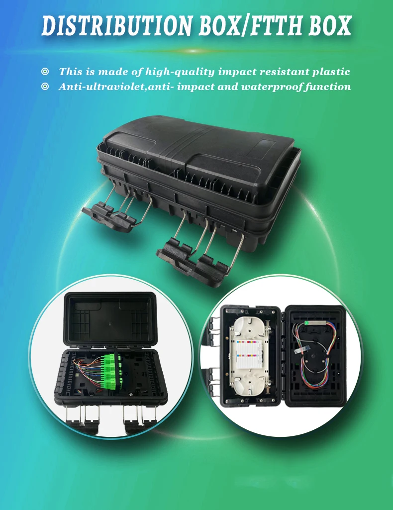 16 Core Fibre Optic Cable Splitter Box Plc Splice Box Black ...