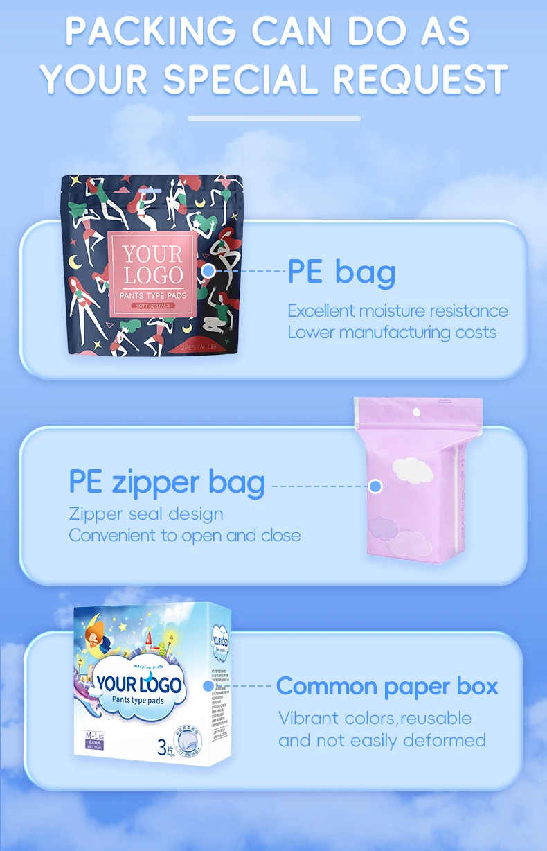 Super Soft Surface Lady Period Woman Sanitary Napkin Pants Factory ...