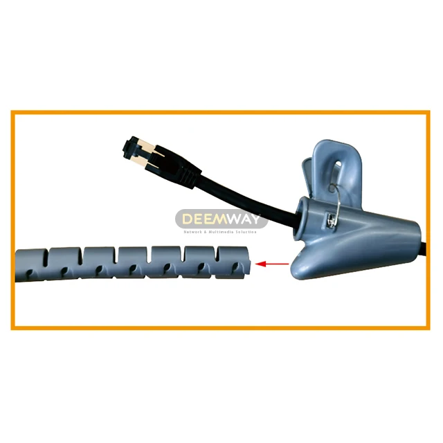 Home Reusable Spiral Flexible Cable Duct Cord Tidy Organizer With Clip ...