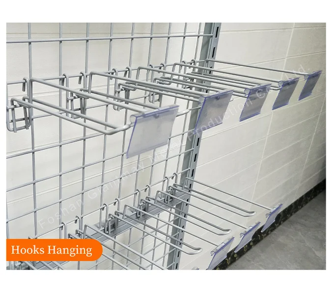 Wire Metal Mesh Stand Grid Retail Store Shop Display Product Rack