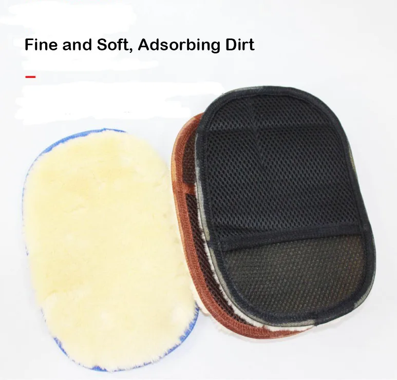 Microfiber Imitation Wool Waxed Car Wash Mitt Gloves Glove For Car Care ...