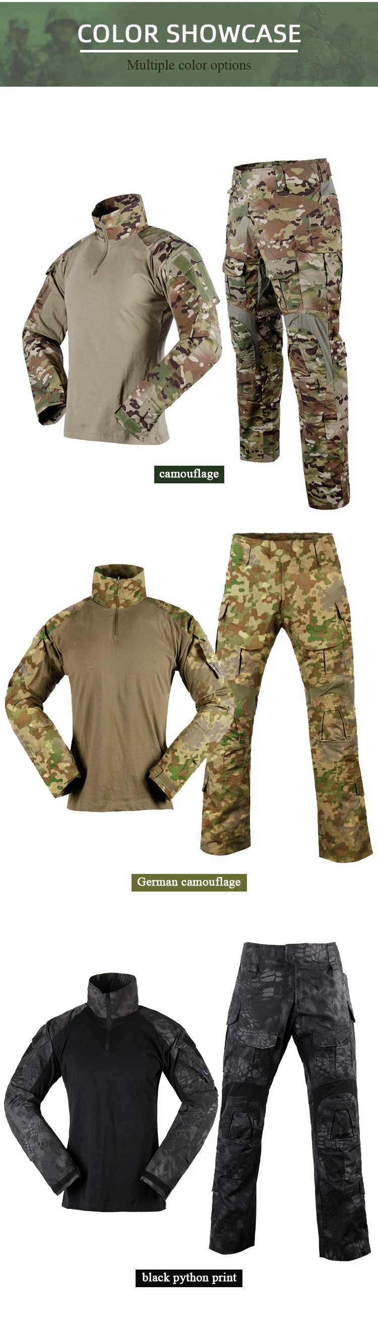 High Quality Multicolor Camouflage Tactical Clothing Tactical Trousers ...