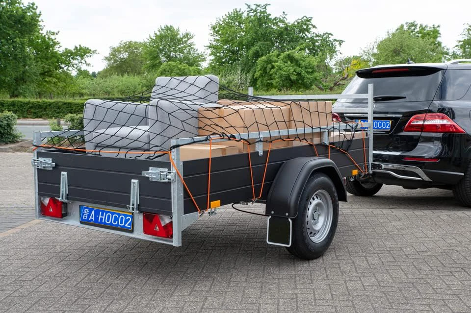 Black Cargo Trailer Safety Net Made Of Durable Plastic With Cutting ...