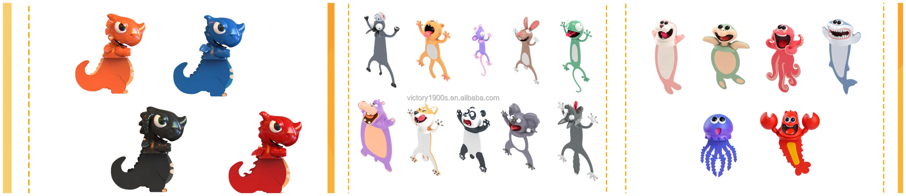 Ouch Bookmarks - Cute 3D Animal Bookmarks Made of PVC