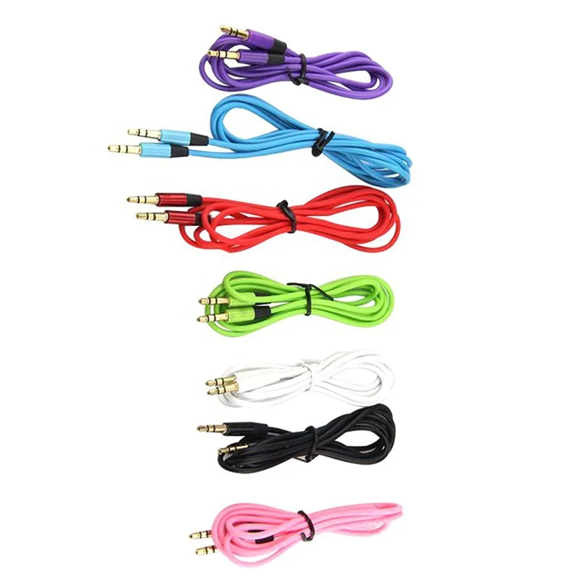 Colorful 3.5mm Aux Cable Stereo Audio Extension Cord Gold Plated Male ...