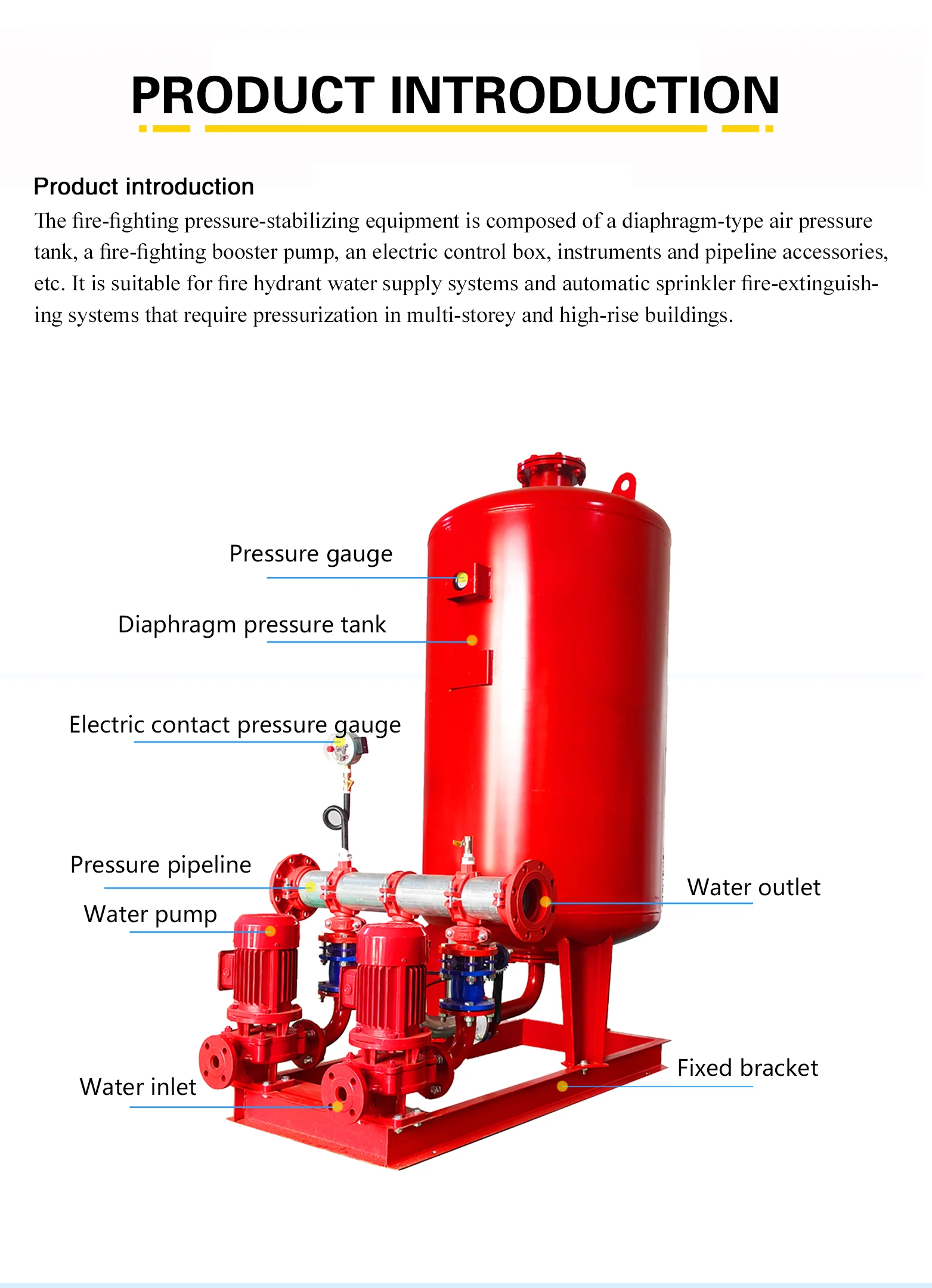 Fire Pipeline Pressure Stabilizing Equipment - High Efficiency