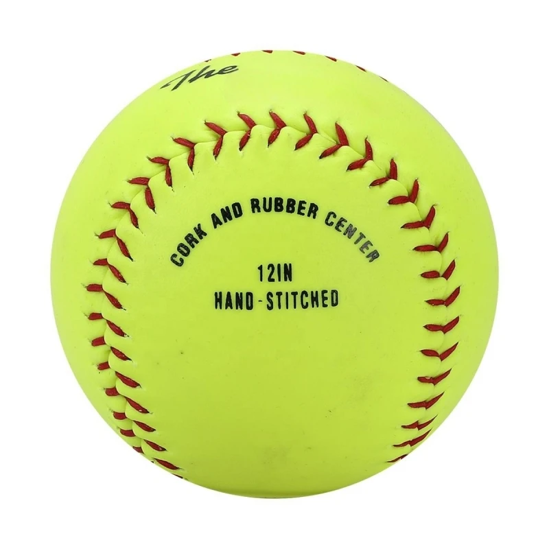 12 Inch Yellow Synthetic Leather Softball for Practice