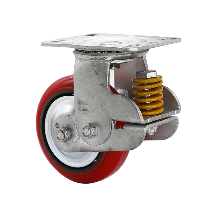 Heavy Duty Polyurethane Spring Loaded Swivel Caster Wheel Non-Marking ...