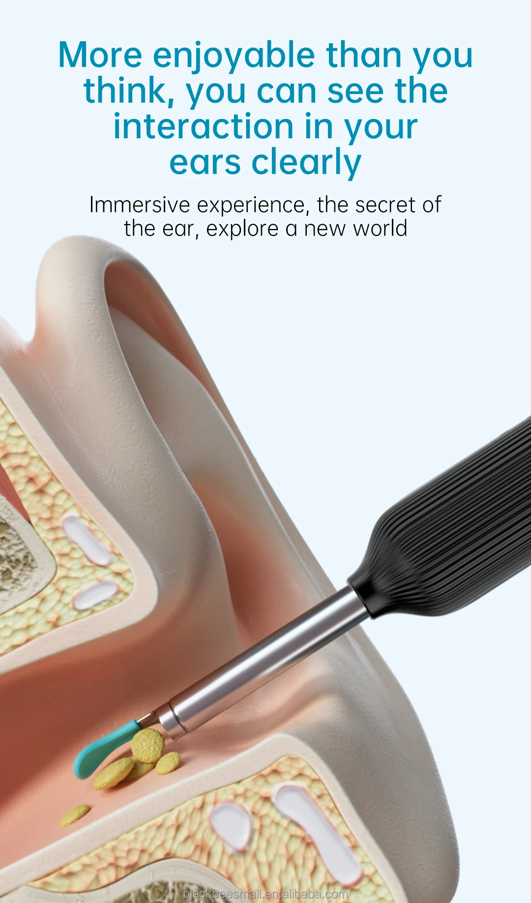 For Bebird K3 Ultra Portable Wireless Earpick 1080P 3 Megapixel Camera ...