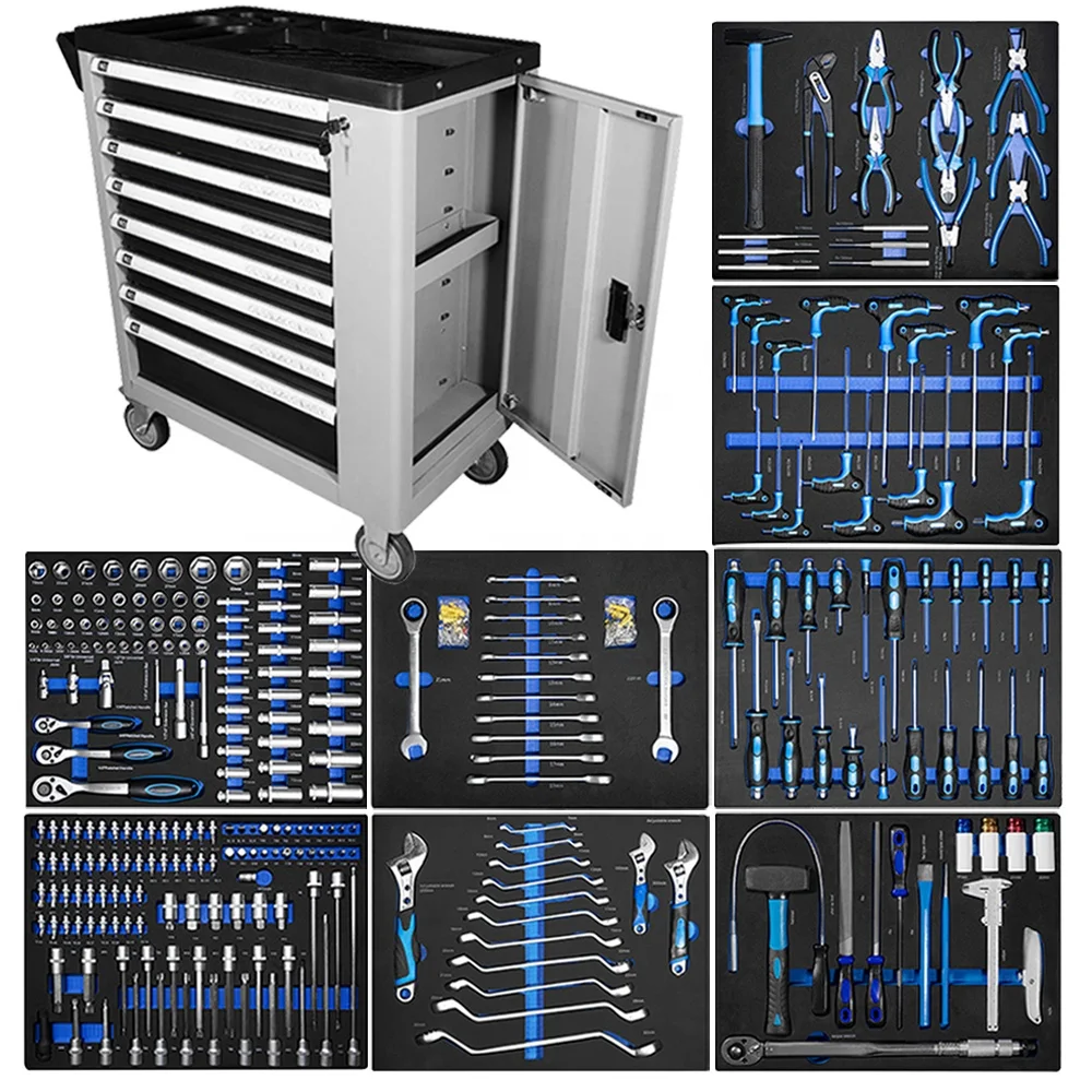 278 Pcs Tool Sets Rolling Box Heavy Duty Tool Chest 8 Drawers Tool ...