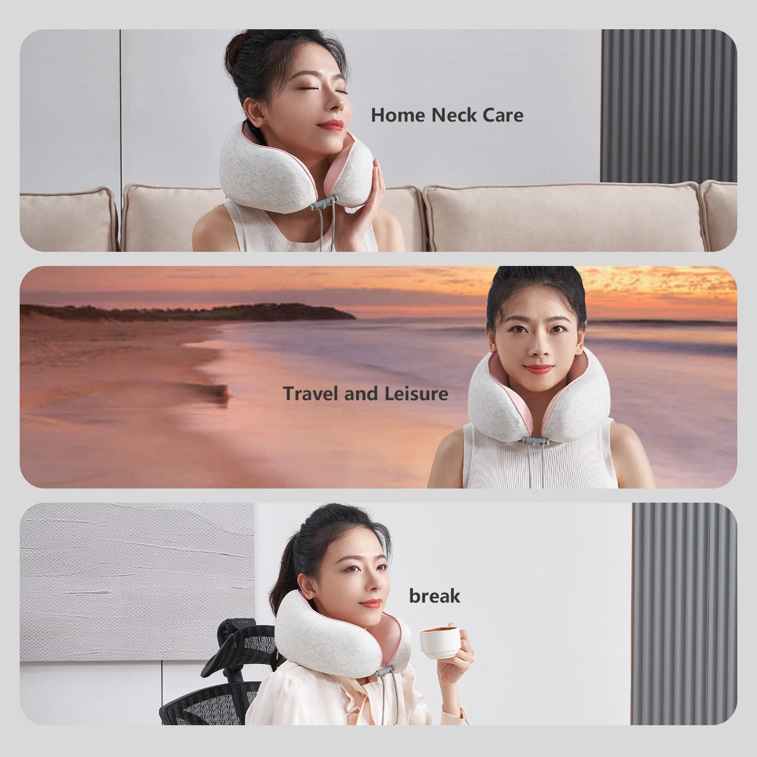 Adjustable Lock Design Neck Pillow Ergonomic Neck Head Pain Relief ...