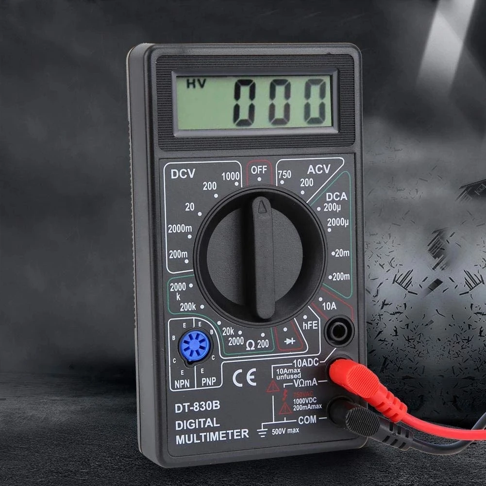 DT830B AC/DC LCD Digital Multimeter - High Safety & Precision
