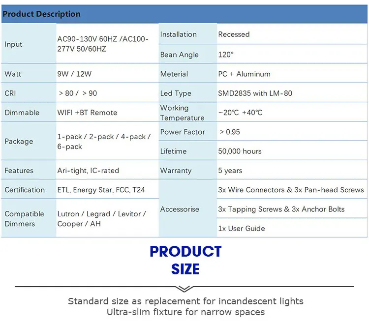5002327 FCC Smart RGB Can-Killer Downlight Canless WIFI LED Recessed ...