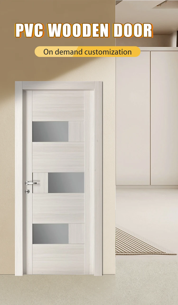 Modern Wood Door with PVC Coating - Waterproof & Stylish