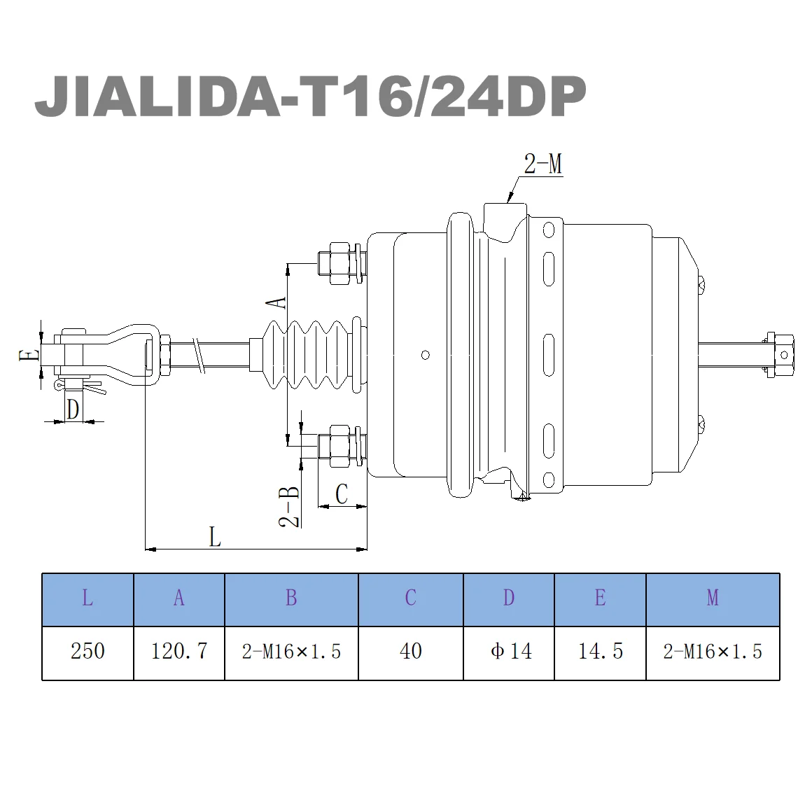 Spring Brake Chamber Actros T16/24DP for WABCO 9254241000