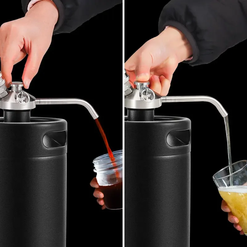 Mini Keg Spear Beer Growler Push Button Tap Dispenser System & Co2 ...