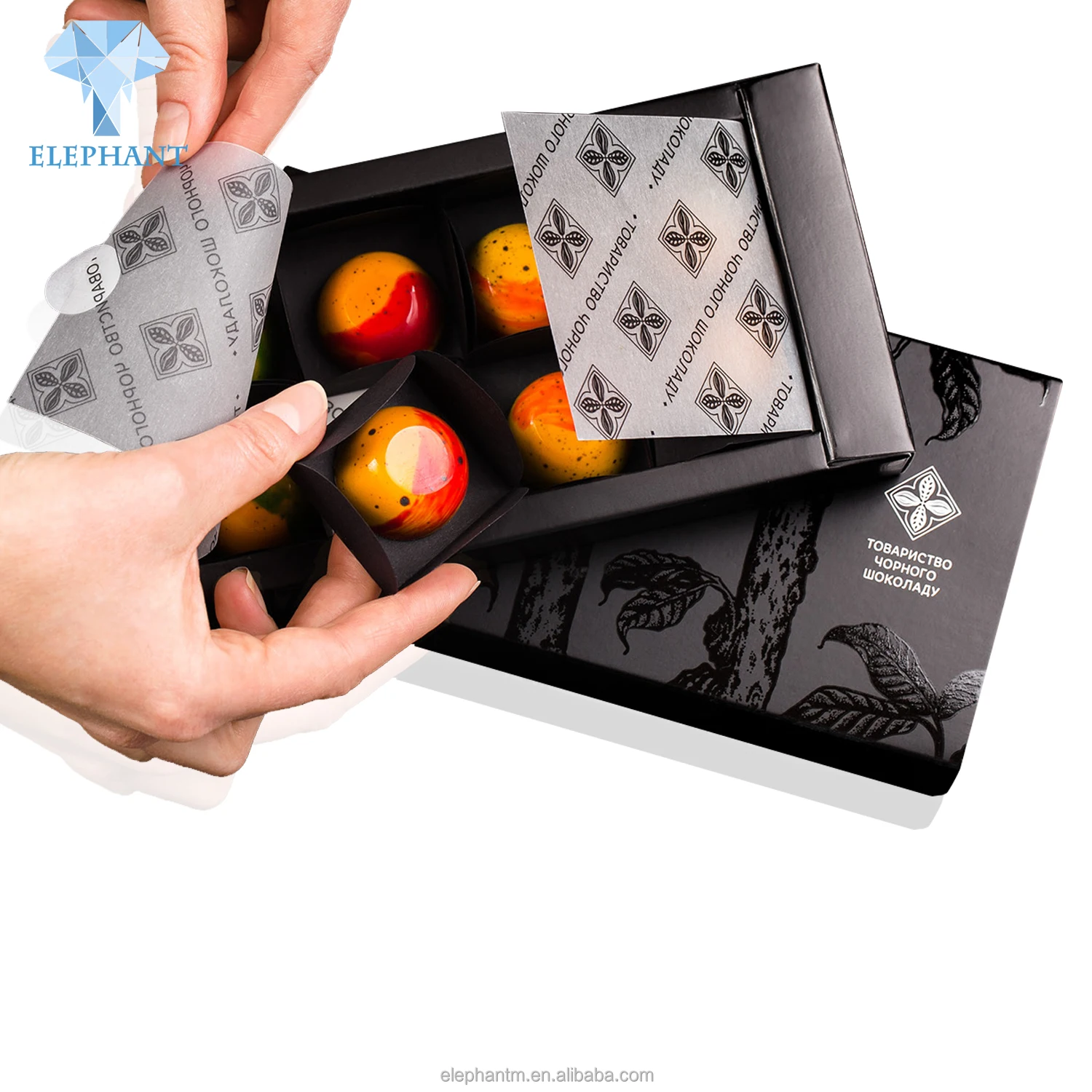 Custom Black Card Sliding Drawer Sushi Dessert Cookie Chocolate Food ...