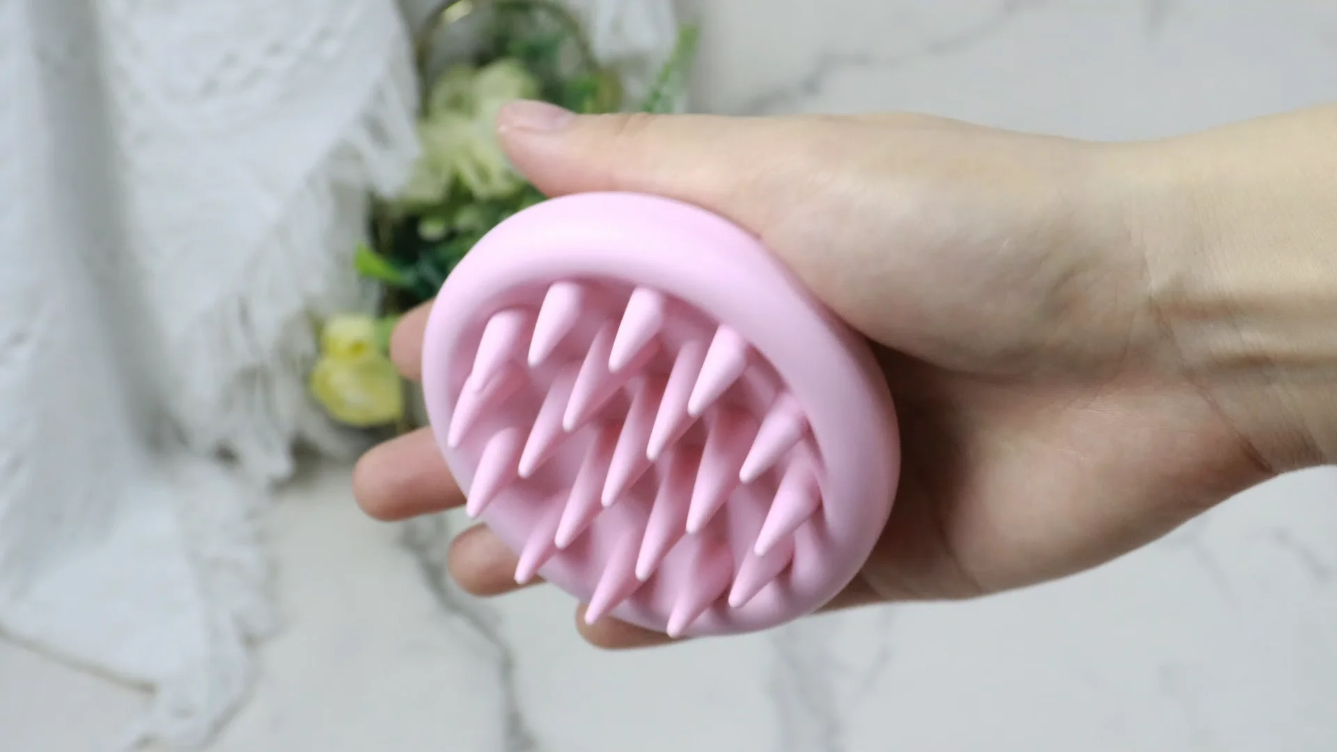 Manual Silicone Hair Scrubber Massagers Scalp Massager Dandruff Brush Silicone Scalp Massage ...