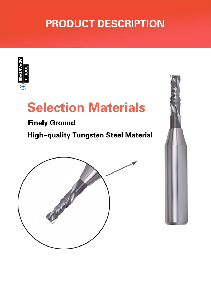 Carbide Compression Bit Woodworking TCT Straight Router Bit Double ...