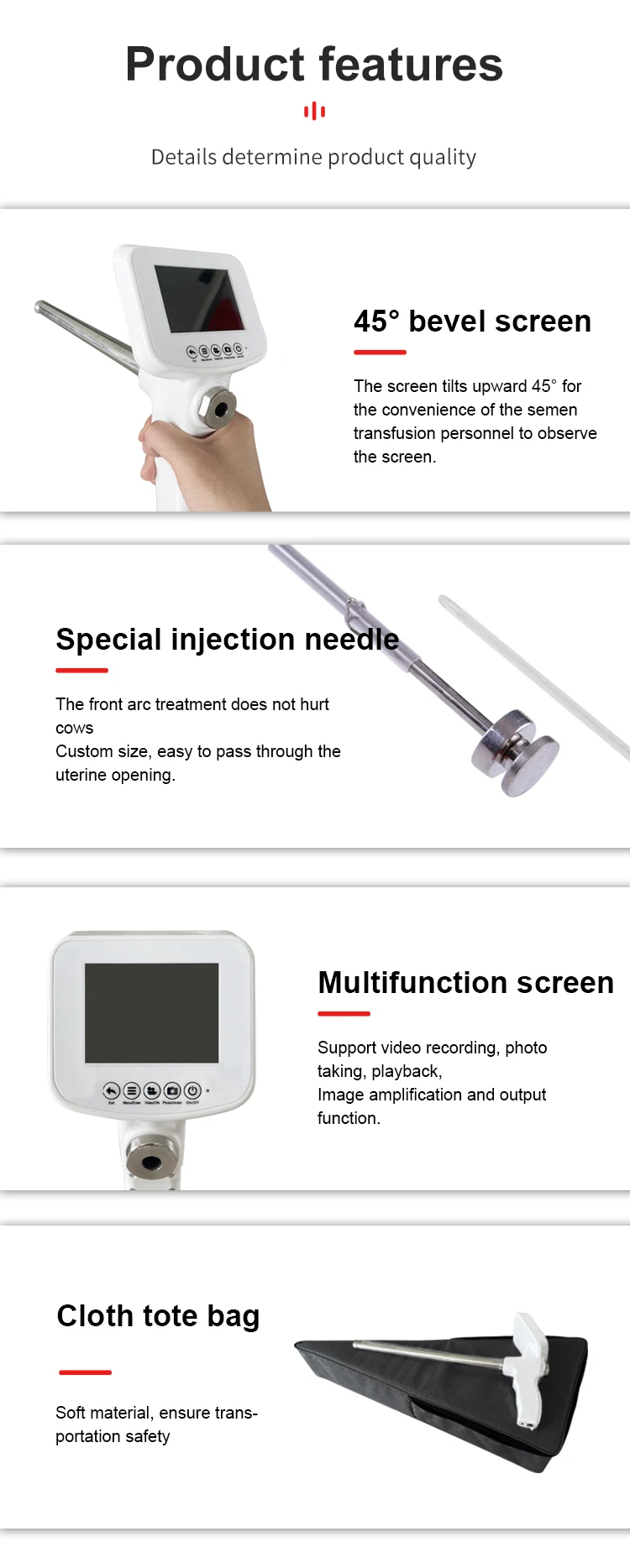 Portable Bovine Veterinary Instrument Cow Artificial Insemination Gun ...