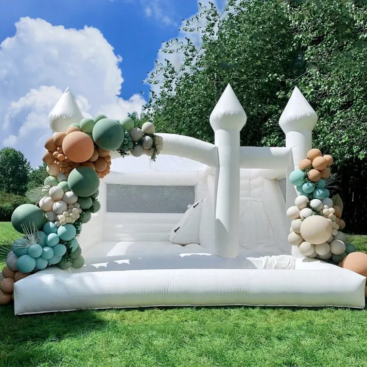 Commercial Pvc White Jumping Bouncy Castle Bounce House Inflatable ...