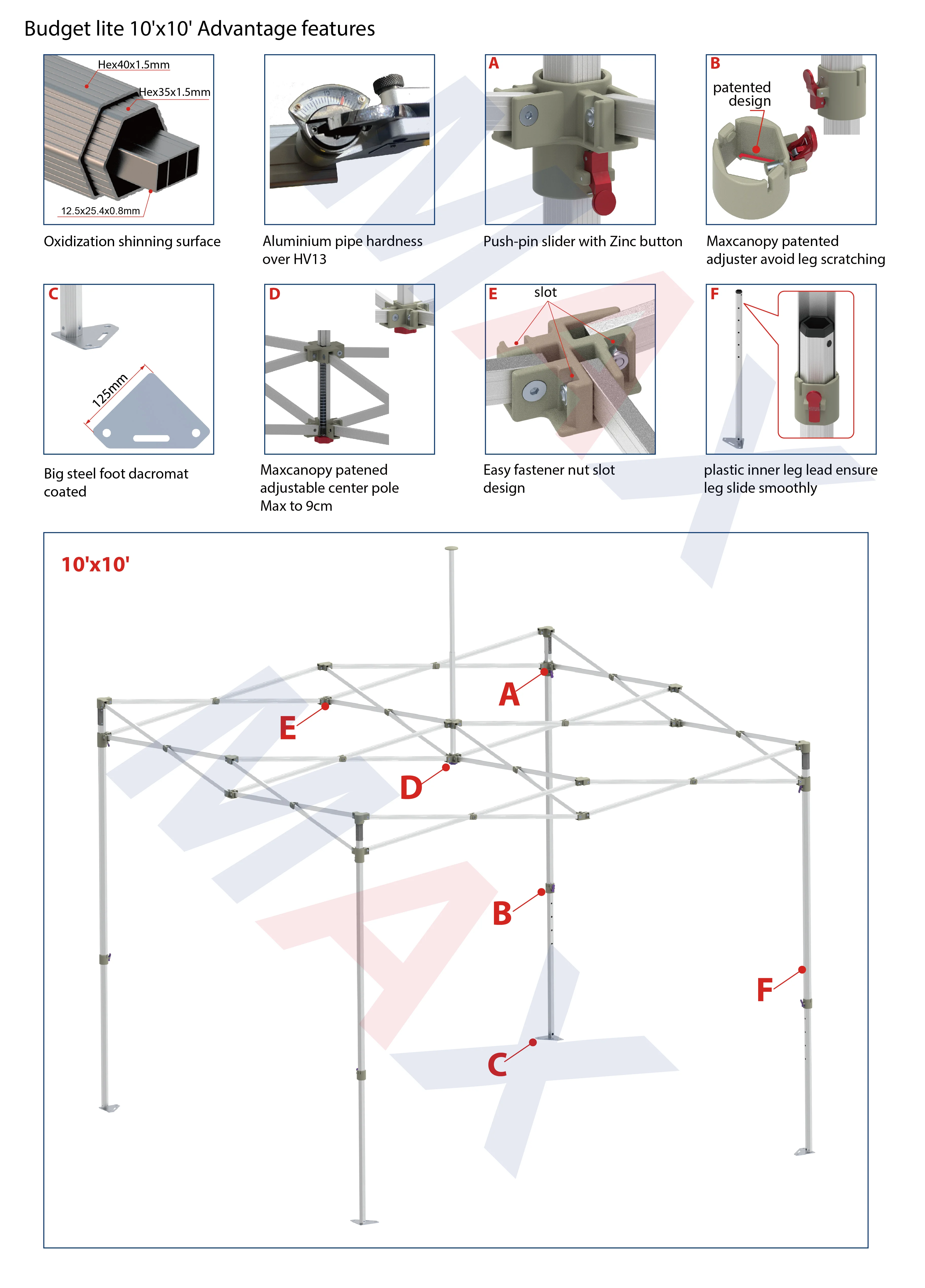 Maxcanopy Custom High-Fire-Resistance Aluminum Canopy Tents