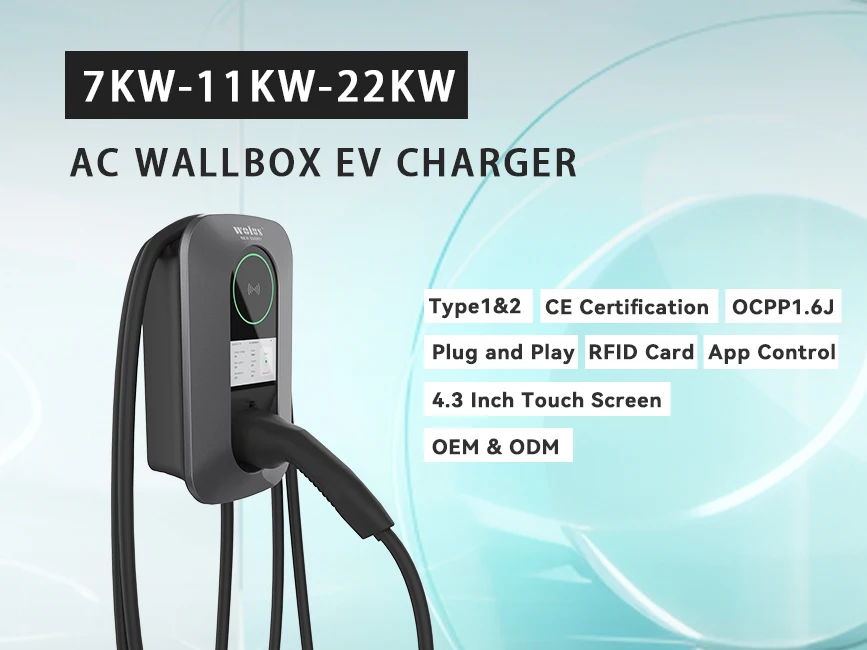 Wolun Portable EV Wall Charger - 7kw, 11kw, 16A, 32amp