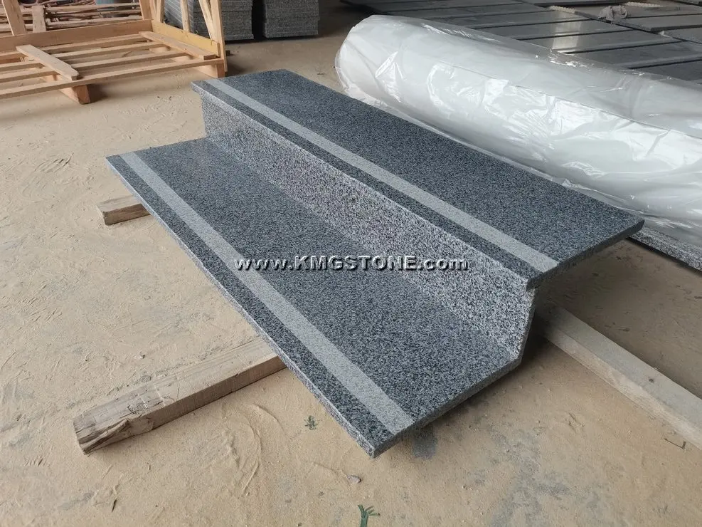 Flamed Moon Black Granite Stair Treads - Anti-slip