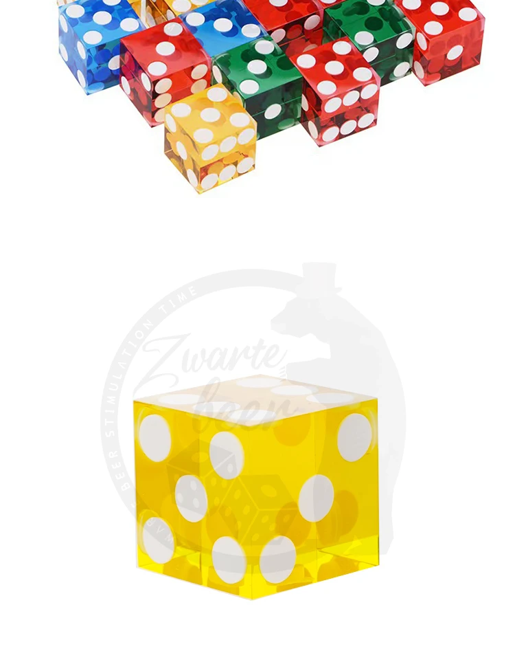 Transparent 19mm Acrylic Custom Dice Polyhedral Dice Casino Precision ...