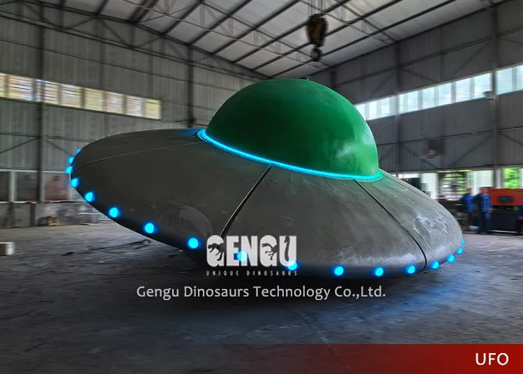 Customized Flying Saucer Aircraft with Lighting - Big UFO Statue