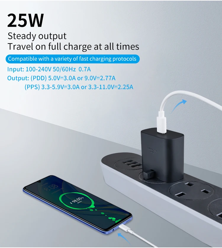 Original 25w Usb C Fast Charging Travel Adapter Charger For Samsung ...