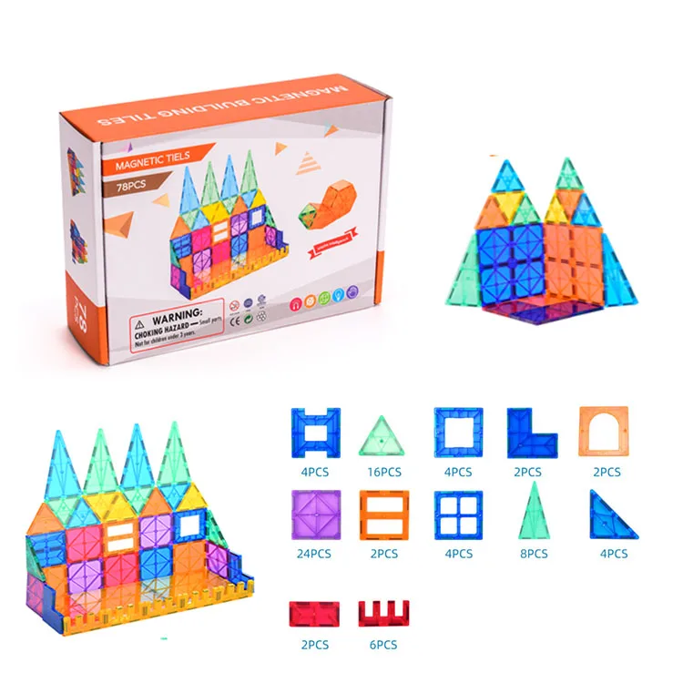 Star Magnetic Tiles 100pcs Set - Educational Toys for Kids