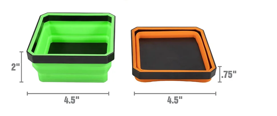 4 Pack Flexible Neodymium Collapsible Magnetic Trays Abs Silicone ...
