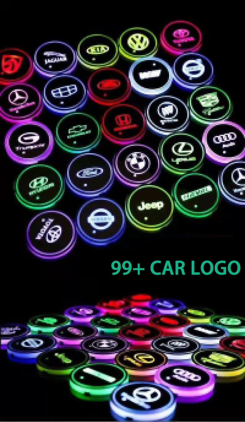 7colors Led Lights Car Cup Holder Luminous Coaster Water Pad For Lexus ...