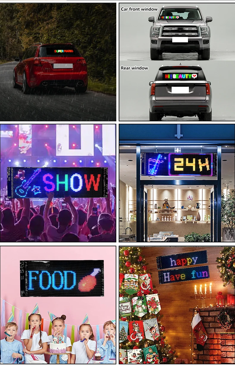 Programmable Flexible LED Matrix Panels for Car Windows