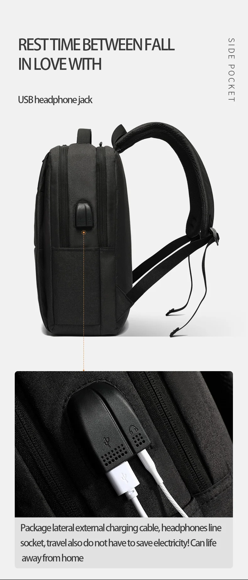 Outdoor Travel Anti-theft Waterproof Backpack Bags Multi-function ...