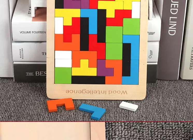 Wooden Intelligence Puzzle Tangram Jigsaw Brain Teaser Toys for Kids ...