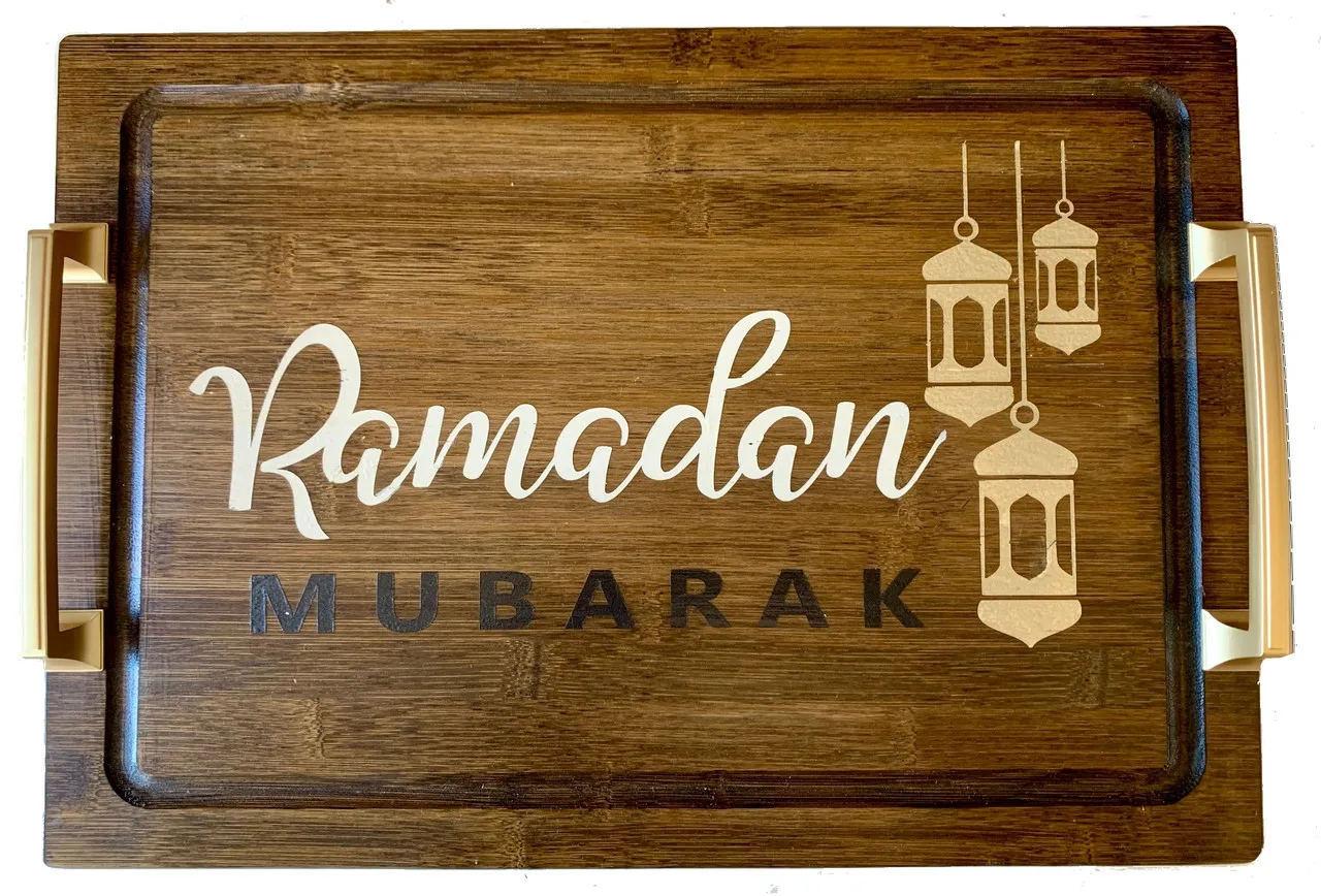 2023 Ramadan Wooden Eid Muslim Elegant Chocolate Cake Food Serving Tray ...